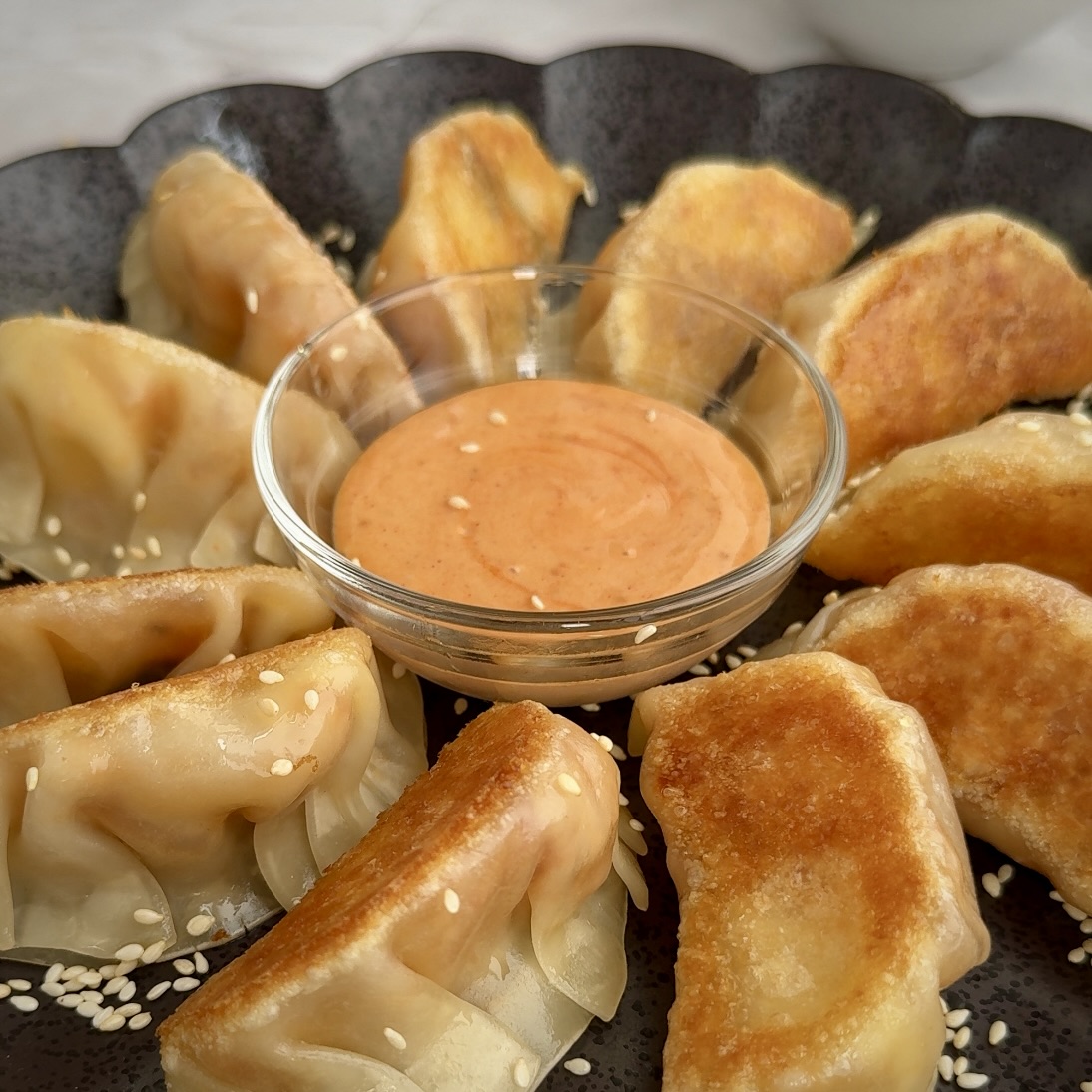 Kimchi and Mozzarella Korean Dumplings